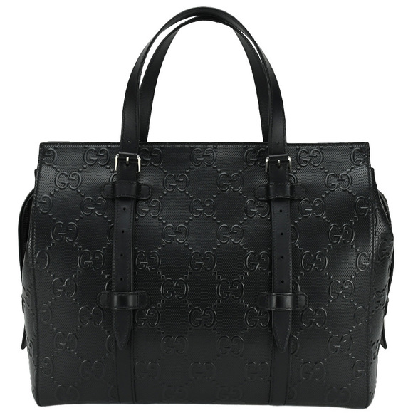 Gucci | Bags | Gucci Gg Embossed Tote Bag Logo Black | Poshmark